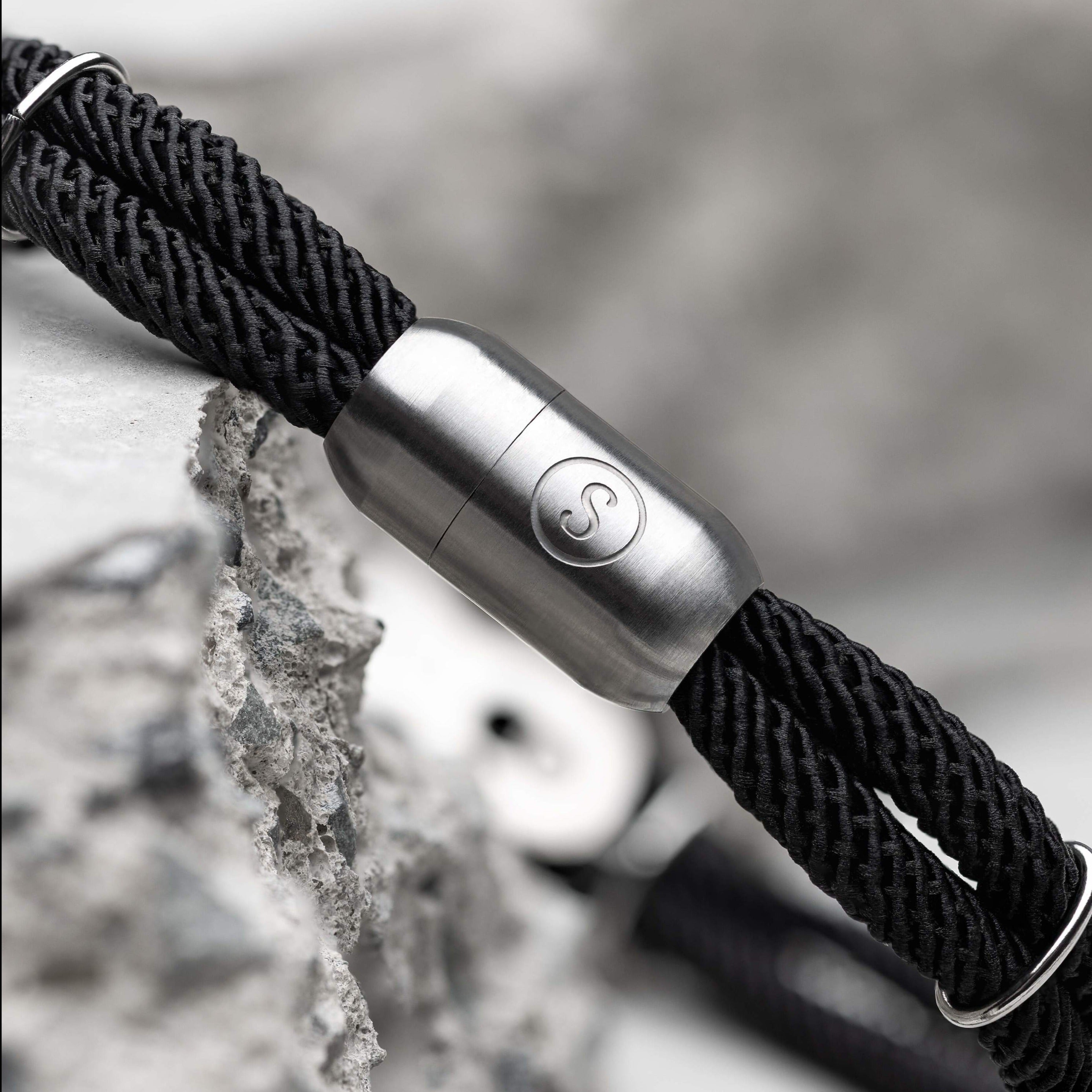 Men's Black Rope Bracelet | Masculine Bracelet | Samos Jewelry