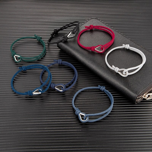 Men's One Size Grey Snap Hook Rope Bracelet | Samos Jewelry