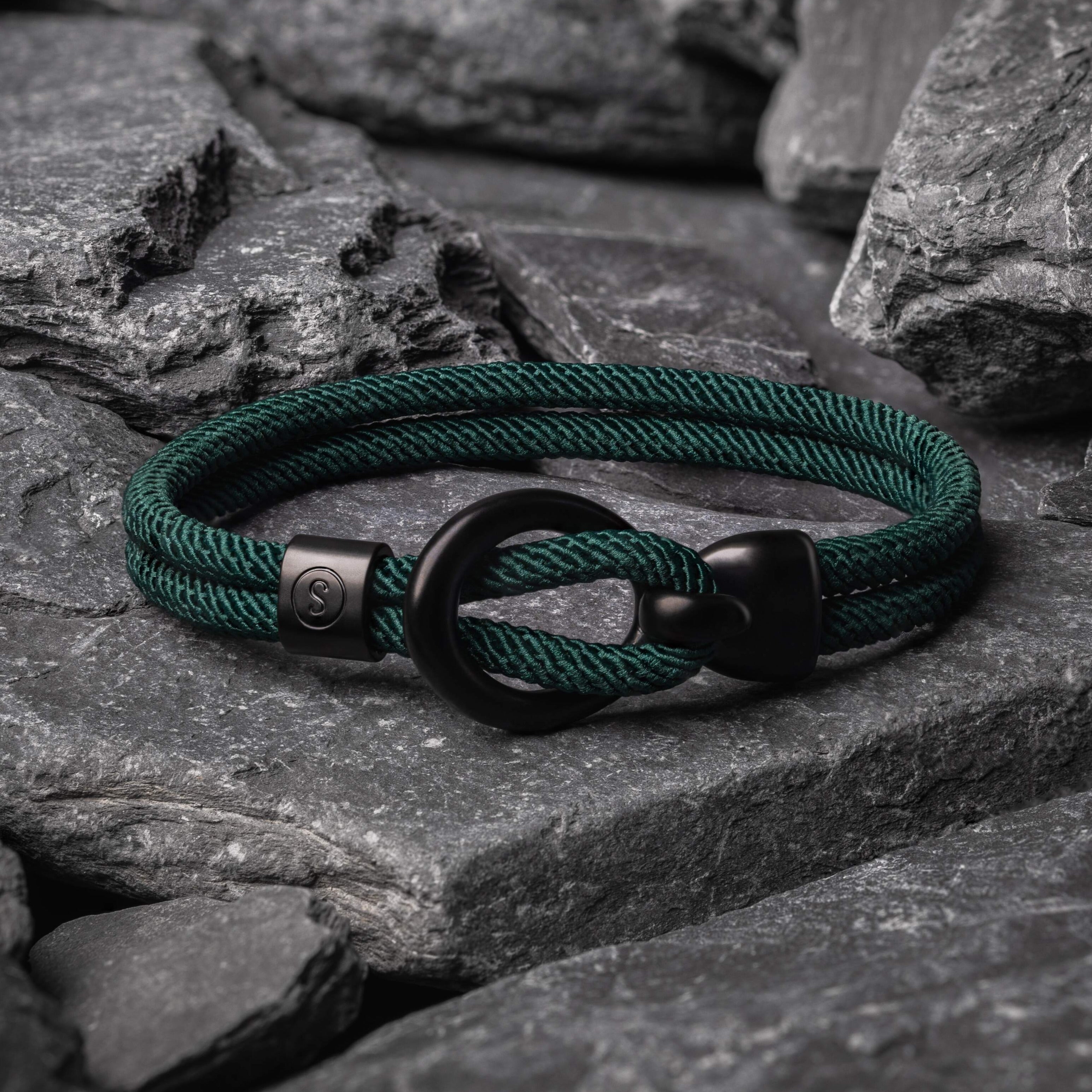 Men's Durable Rope Bracelet In Dark Green | Samos Jewelry